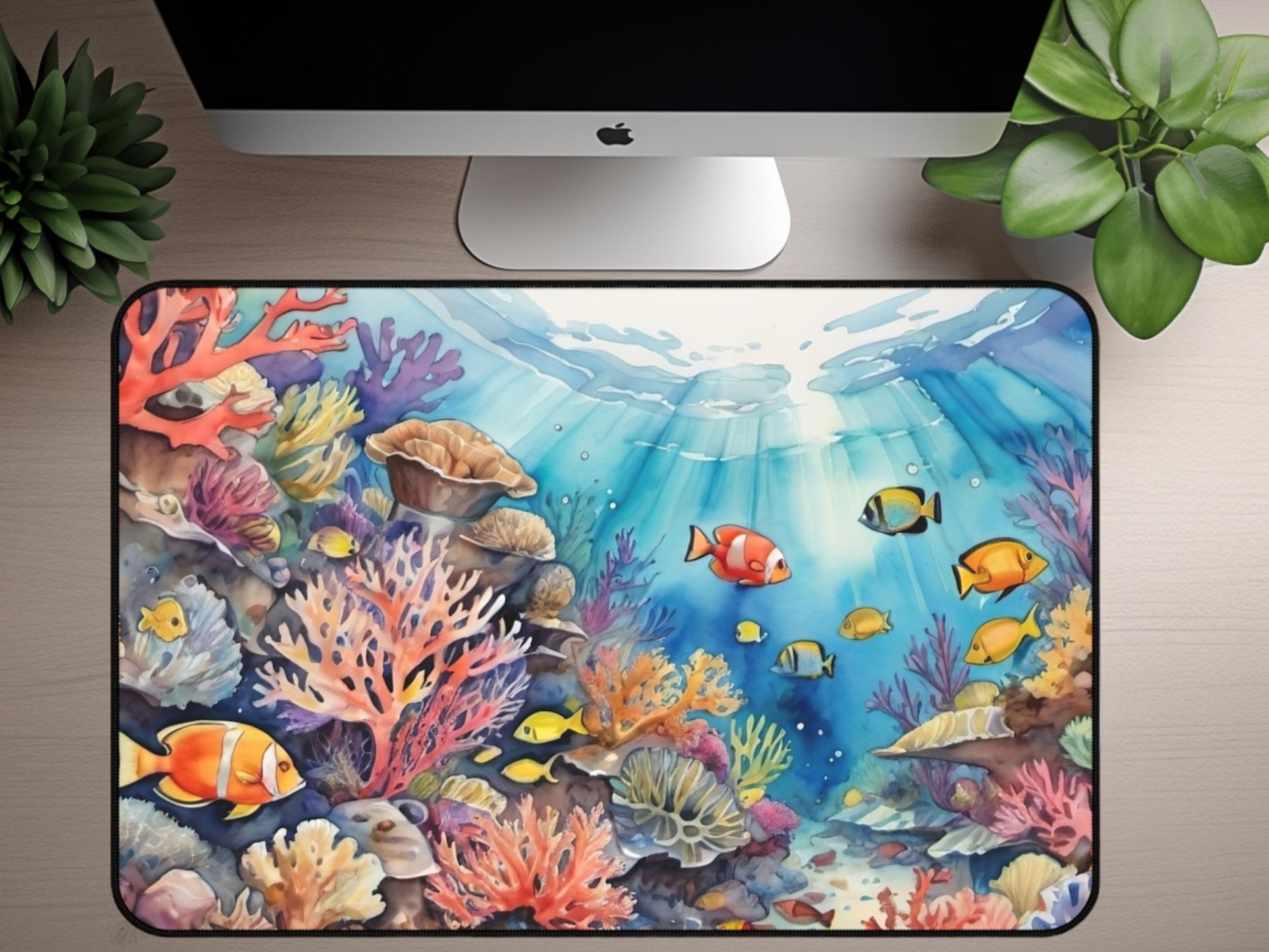 Colorful Desk Mat Underwater Scene of the Great Barrier Reef Featuring ...