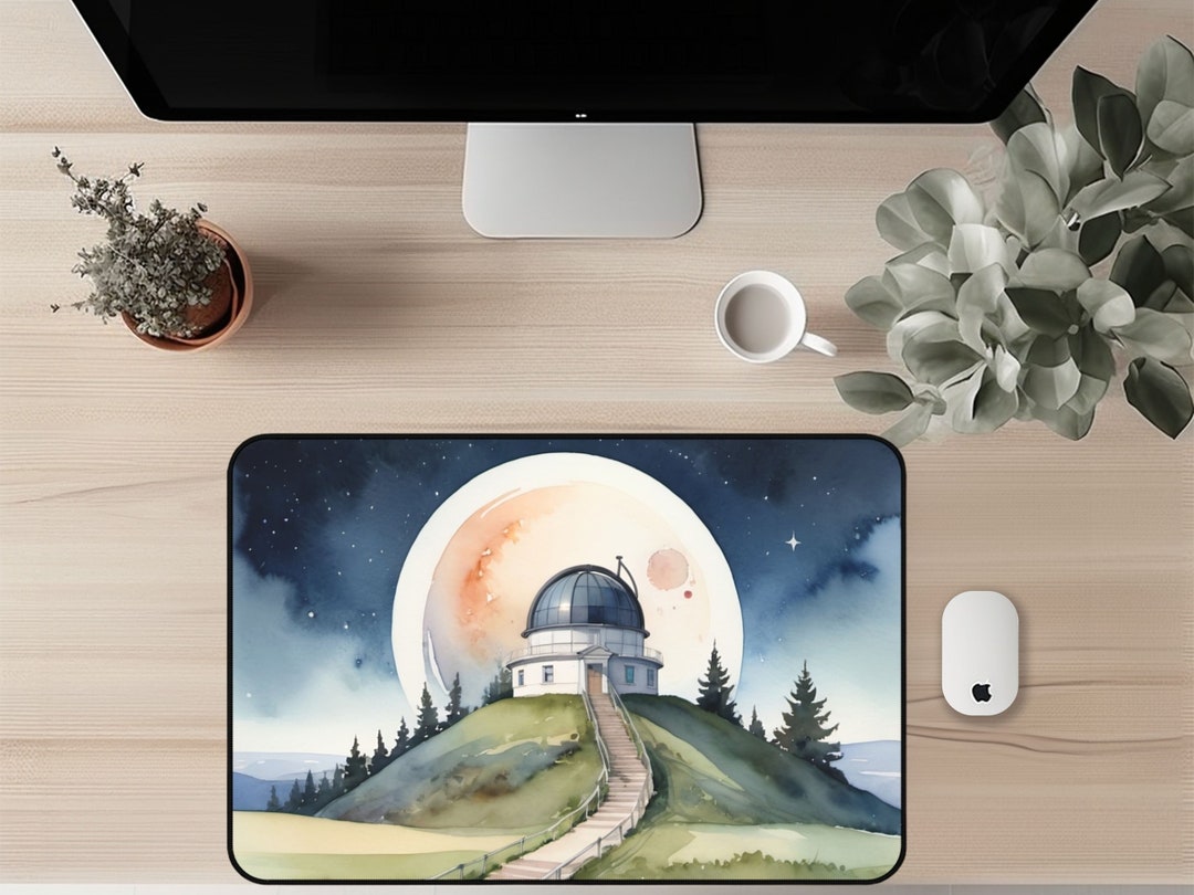 Astronomy Observatory Desk Mat Watercolor Night Sky Mousepad Desk ...