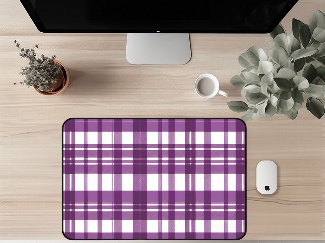 Purple Desk Mat Purple Stripes Desk Pad Cute Desk Mat Cute Decor Desk ...