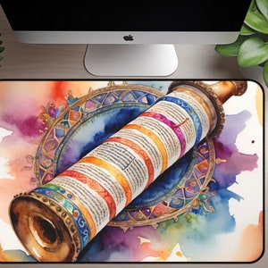 Majestic Torah Scroll Desk Mat Desk Pad Keyboard Pad Mouse Mat ...