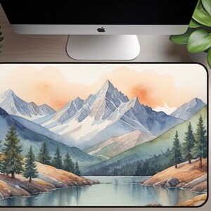Mountain Desk Mat Mountain Desk Pad Cute Desk Mat Cute Decor Desk ...