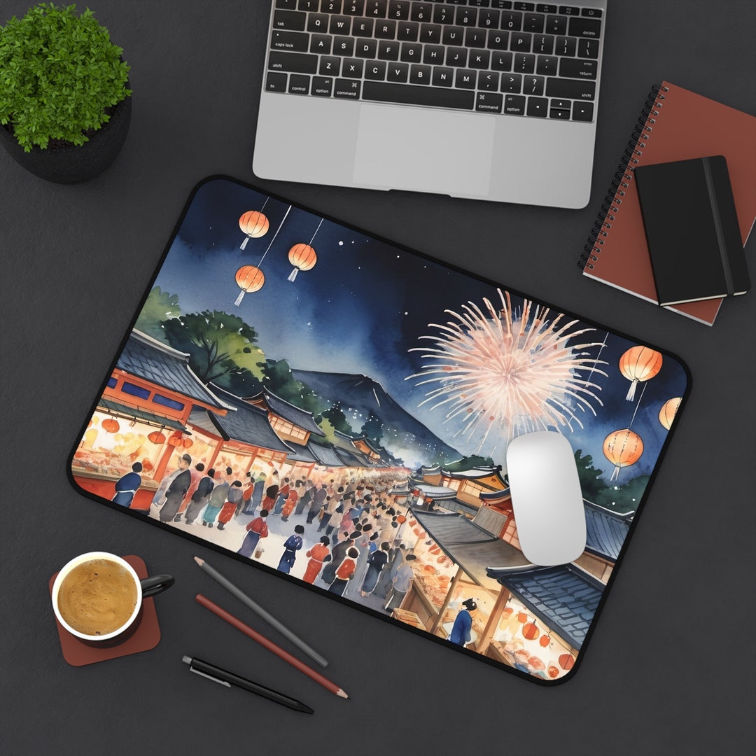 Japanese Summer Festival Desk Mat Desk Pad Keyboard Pad Mouse Mat ...