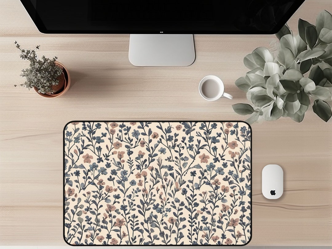 Floral Desk Mat Flower Desk Pad Cute Desk Mat Cute Decor Desk ...