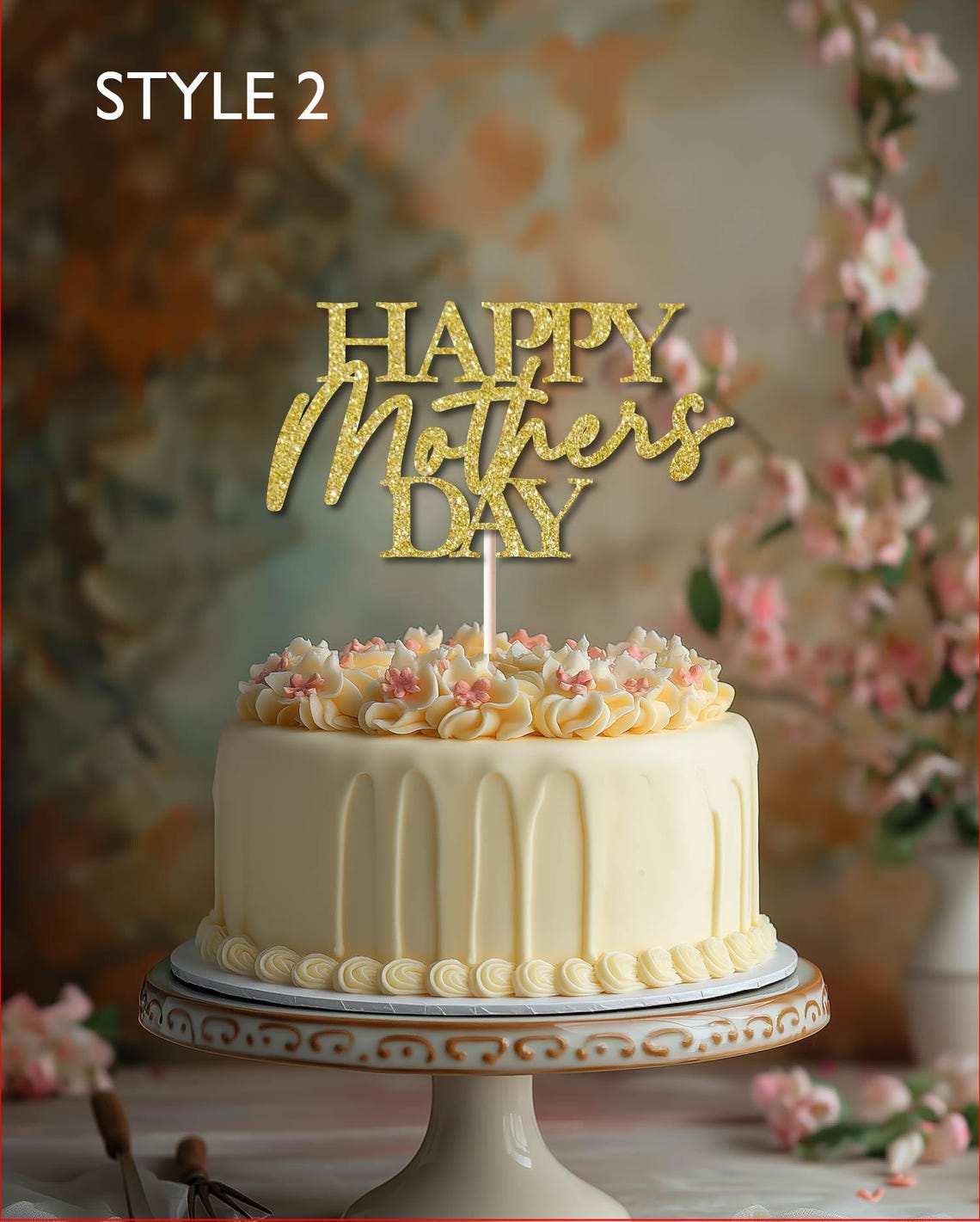 Glitter Happy Mother's Day Cake Topper | Cardstock Decoration - Etsy UK