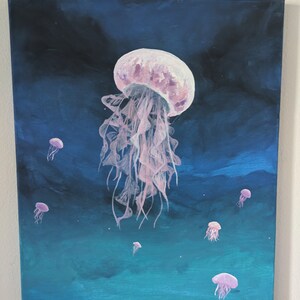 Acrylic Painting of "the Jellyfish". 100% Handmade. Acrylic. Wall Decor ...