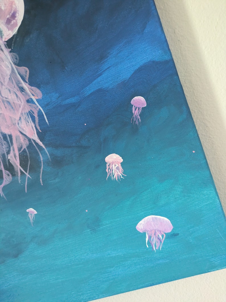 Acrylic Painting of "the Jellyfish". 100% Handmade. Acrylic. Wall Decor ...