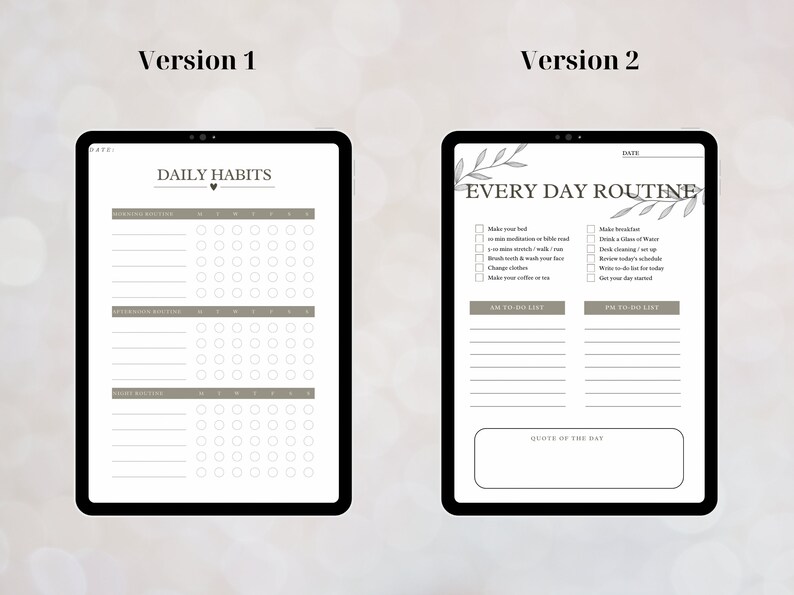 Daily Routine, Printable PDF, Fillable PDF, A4, A5, Goodnotes, Ipad ...