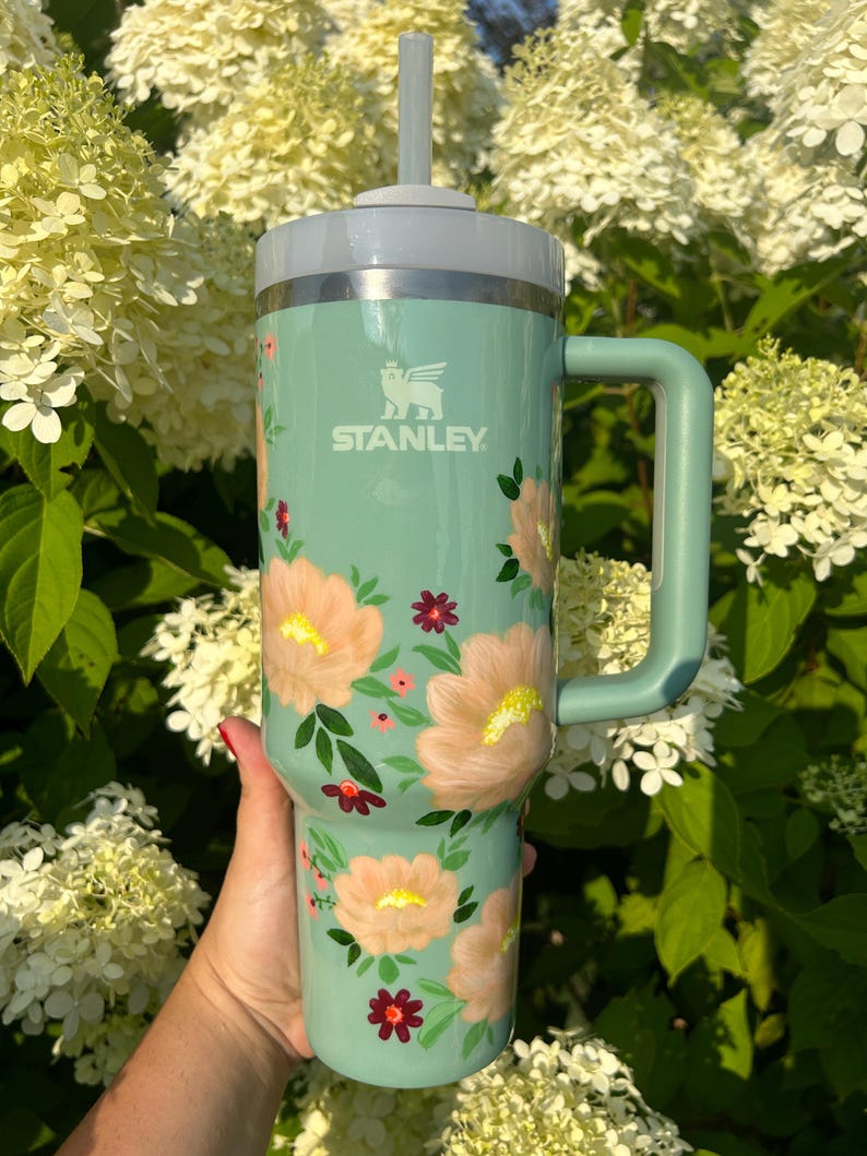 Stanley Hand Painted Tumbler 40oz - Summer Flowers - Etsy