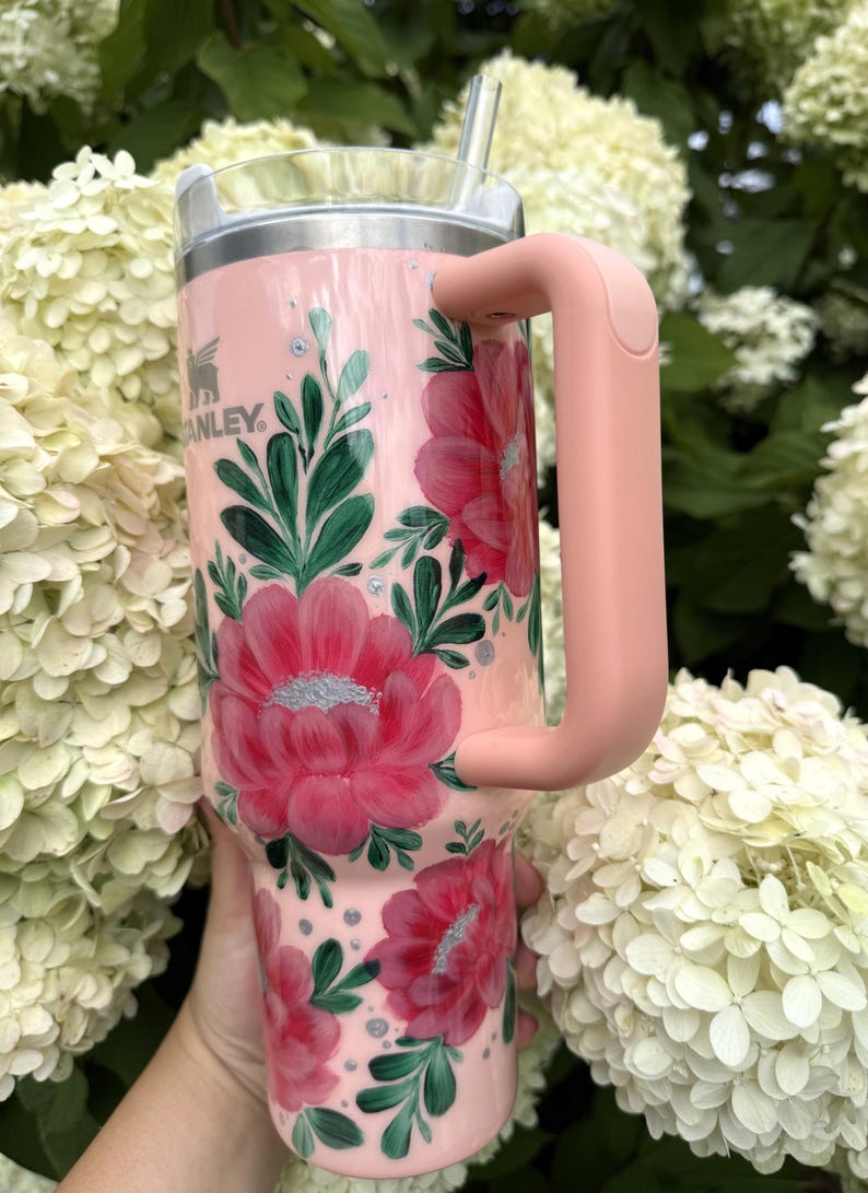 Stanley Hand Painted Tumbler 40oz - Summer Florals - Etsy