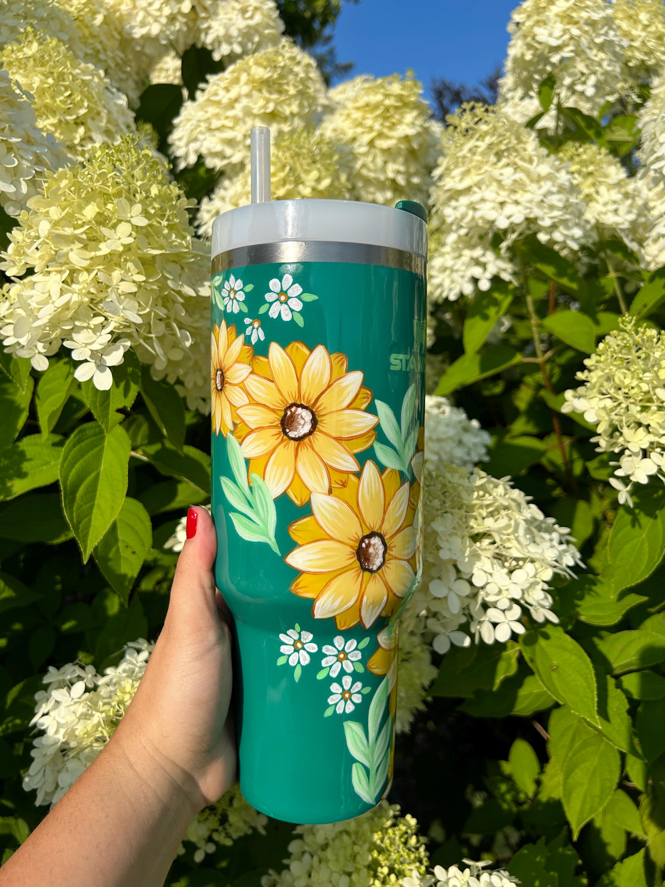 Stanley Hand Painted Tumbler 40oz - Monarch and Sunflowers - Etsy
