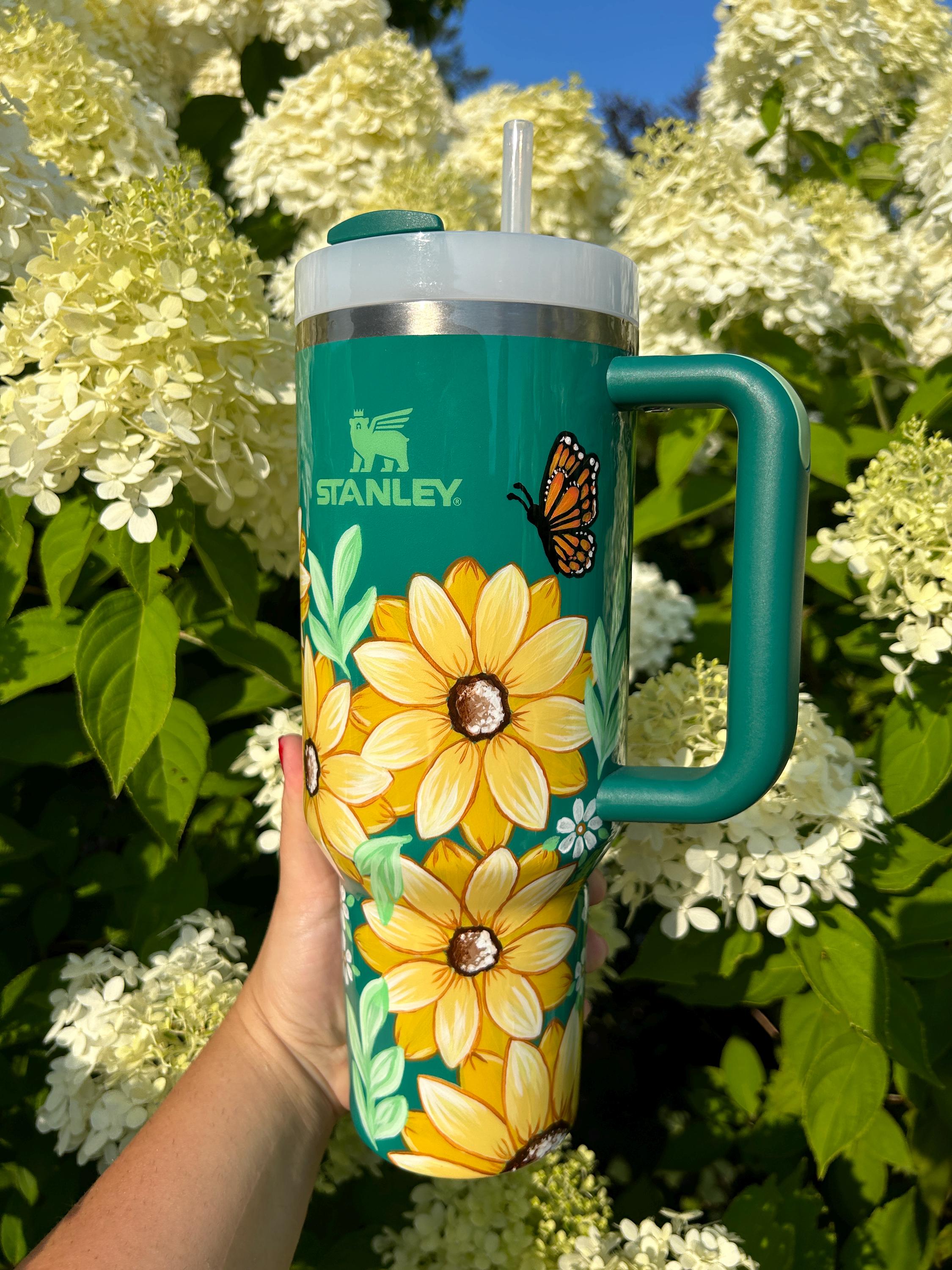Stanley Hand Painted Tumbler 40oz - Monarch and Sunflowers - Etsy