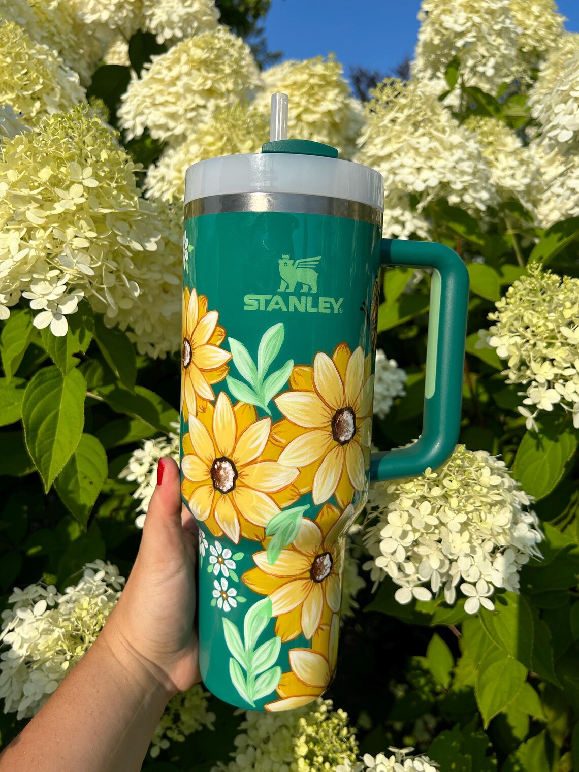 Stanley Hand Painted Tumbler 40oz - Monarch and Sunflowers - Etsy