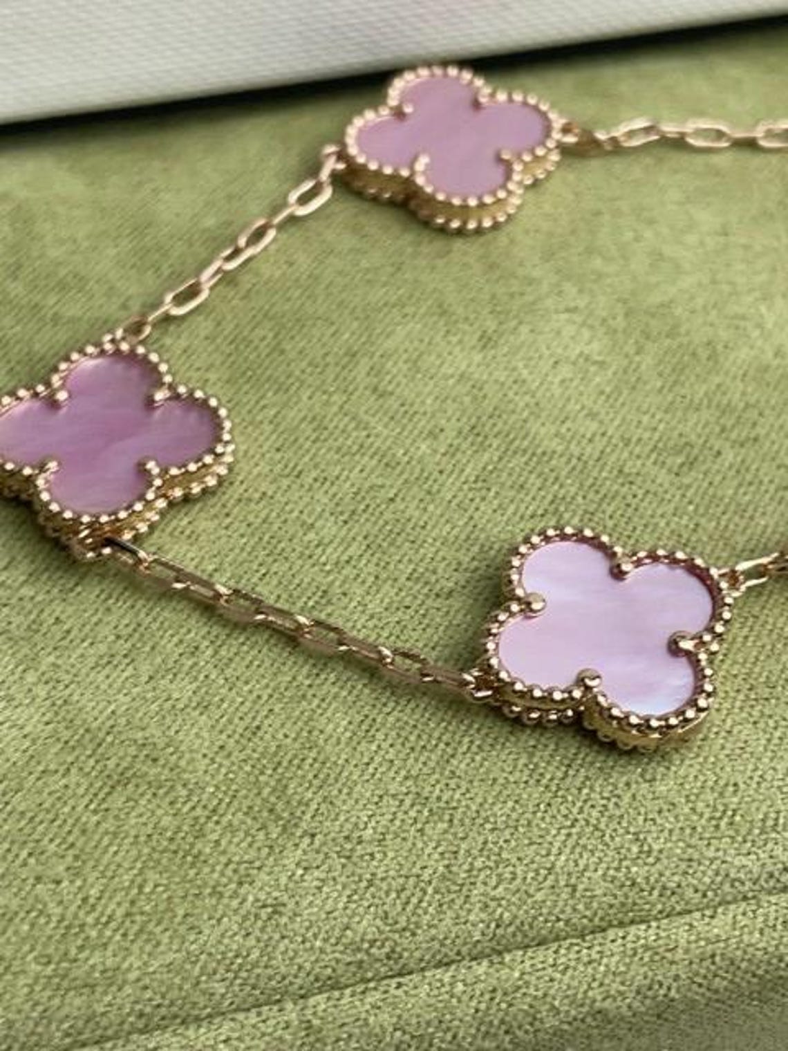 Van Cleef & Arpels Vintage Alhambra Bracelet 5 Motifs Pink Opal - Etsy ...