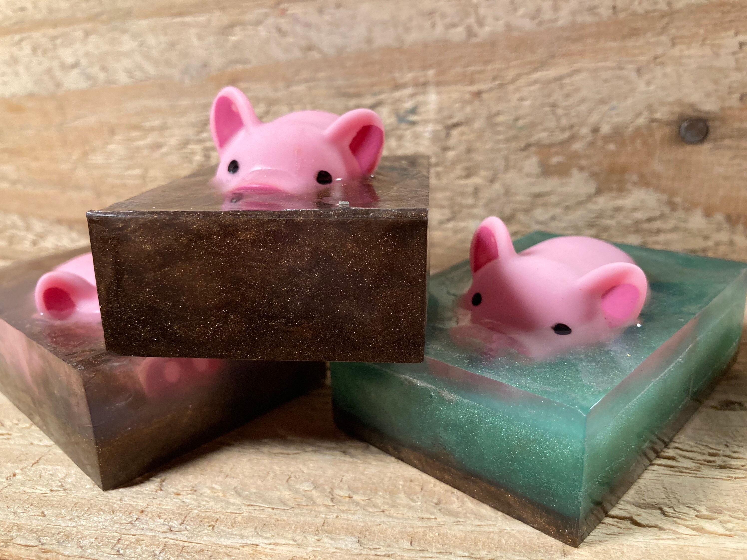 Piggy in mud chocolate orange soap with toy squeaky pig | Etsy