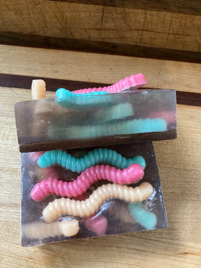 Worm in Dirt Soap Bar: Cute Spring Theme Soap Bar With Soap - Etsy