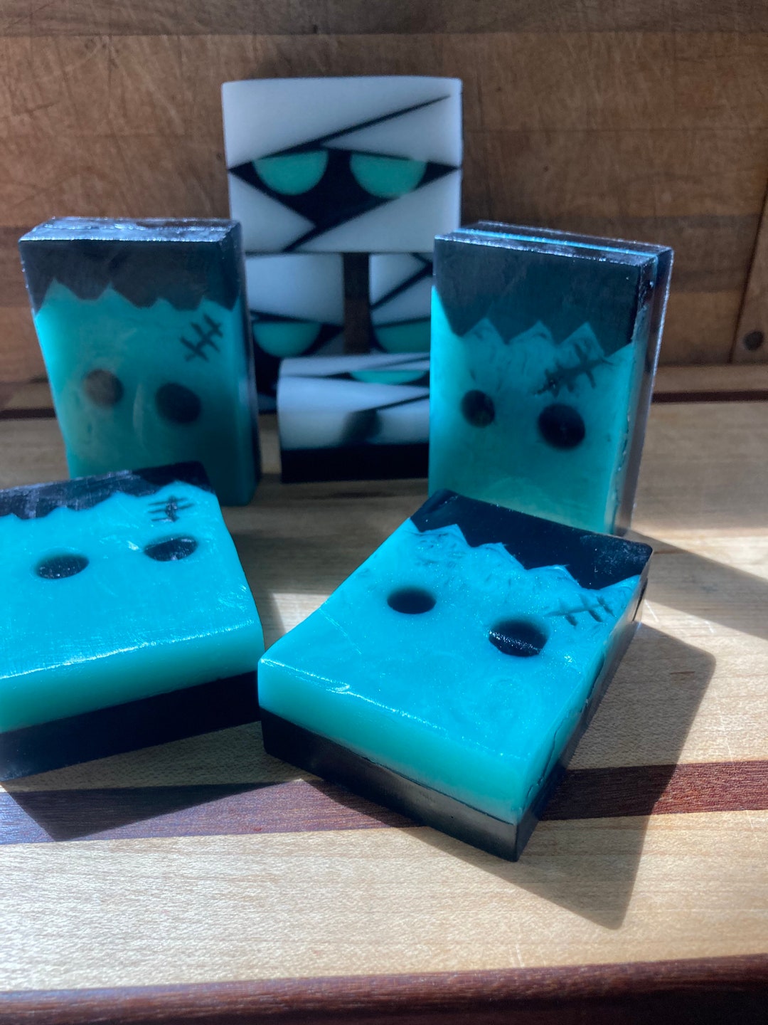 Halloween Handcrafted Soap Mummy or Frankenstein Alien or Skull Theme ...