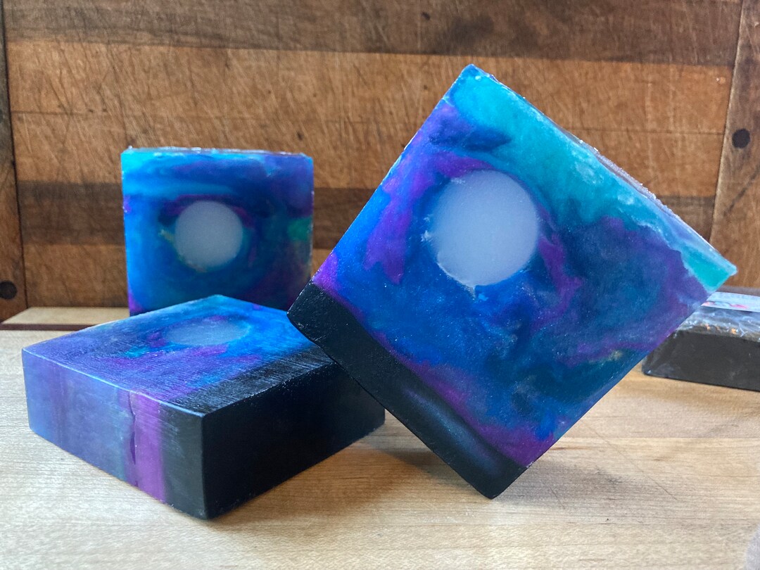 Glow in the Dark Moon Star Galaxy Glycerine Soap Bar: Northern Lights ...