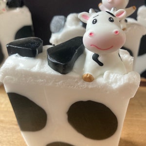 Cow Soap Bar Lemon and Cream Glycerine Soap Bar With a Cow Figure on ...