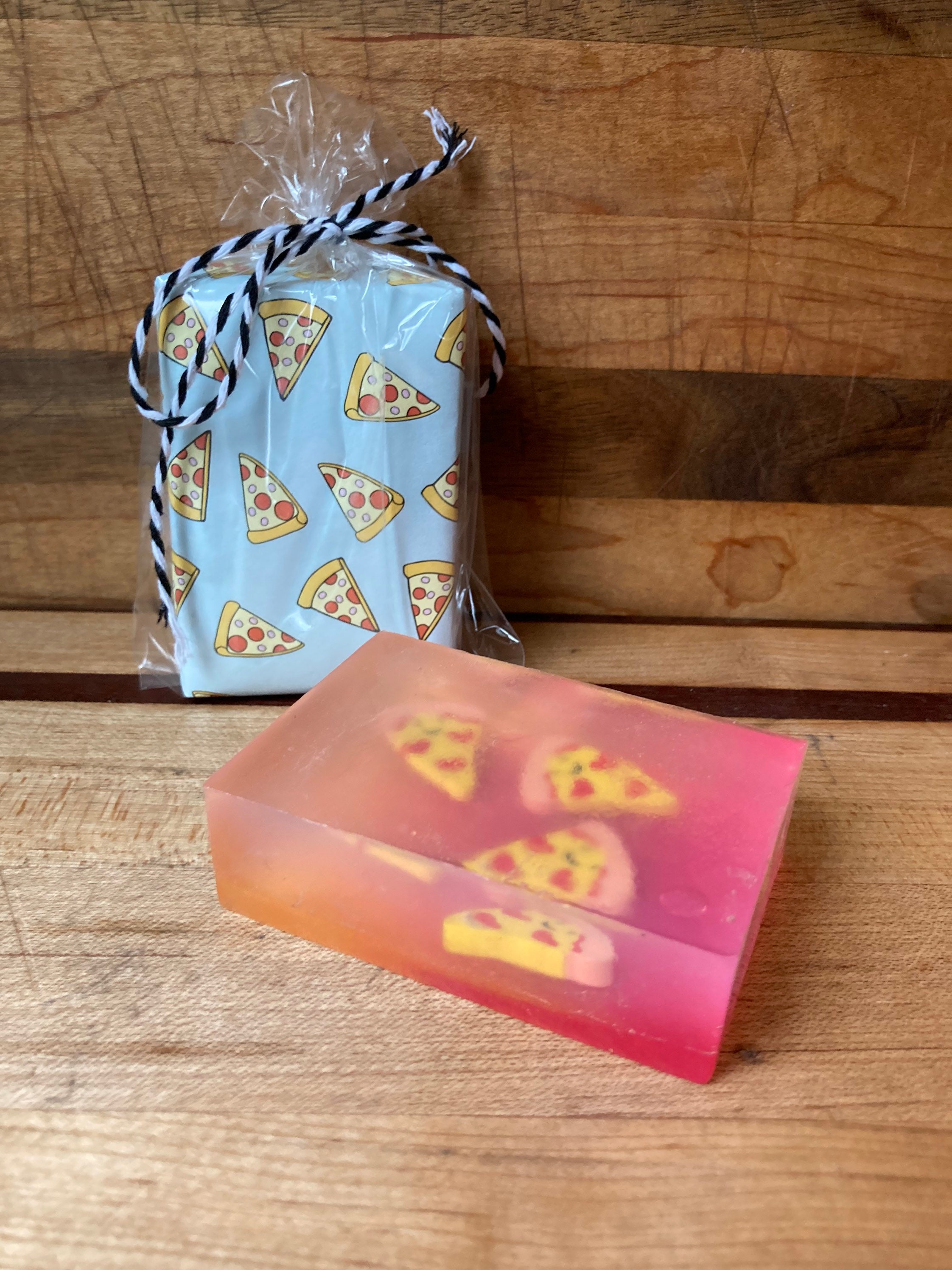 Pizza party soap with pizza eraser embeds: great for pizza | Etsy