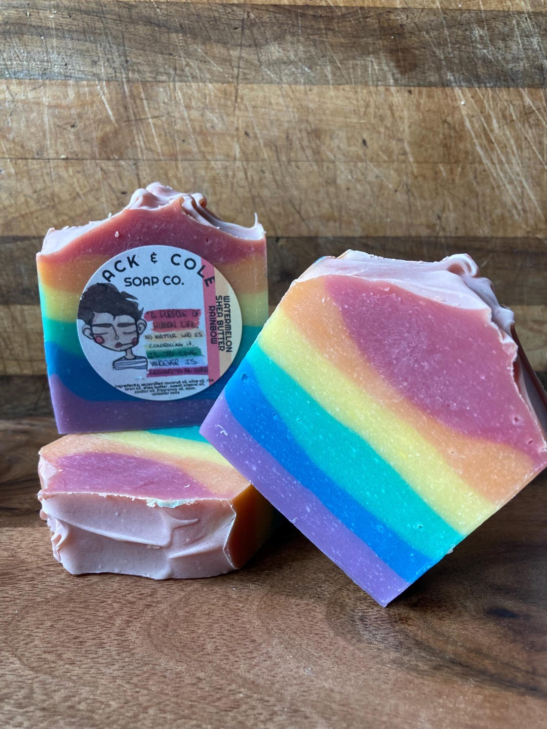 Watermelon Rainbow Vegan, Palm Oil Free Handmade Soap: Great for ...