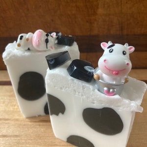 Cow Soap Bar Lemon and Cream Glycerine Soap Bar With a Cow Figure on ...