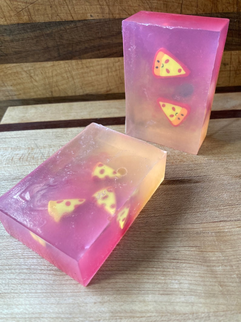 Pizza Party Soap With Pizza Eraser Embeds: Great for Pizza - Etsy