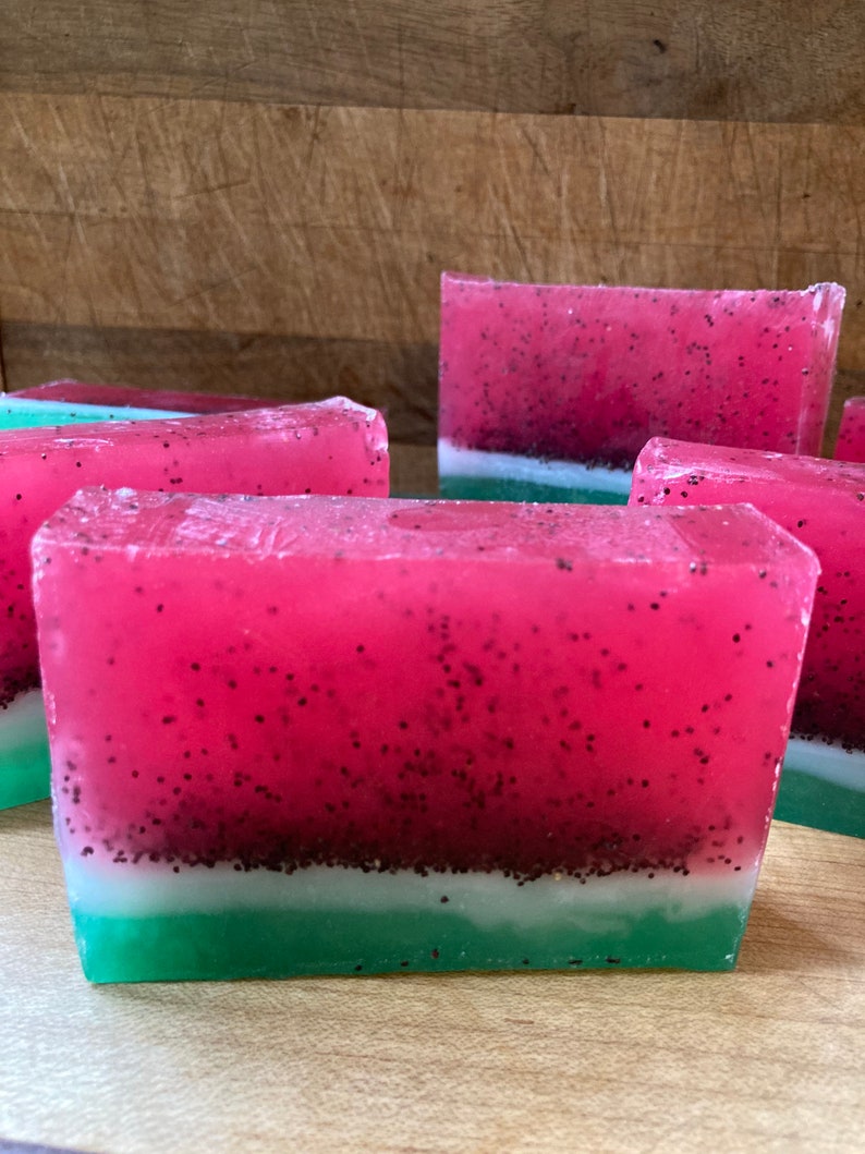 Watermelon Scented Watermelon Soap With Poppy Seeds: Summer - Etsy