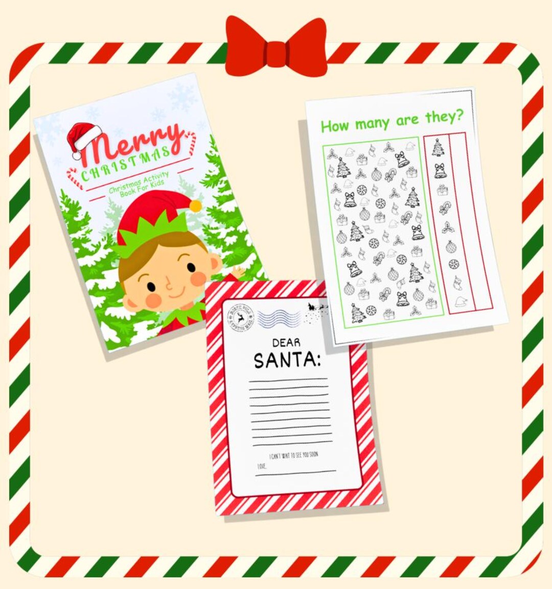 Christmas Activity Pages for Kids, Christmas Worksheet Bundle ...