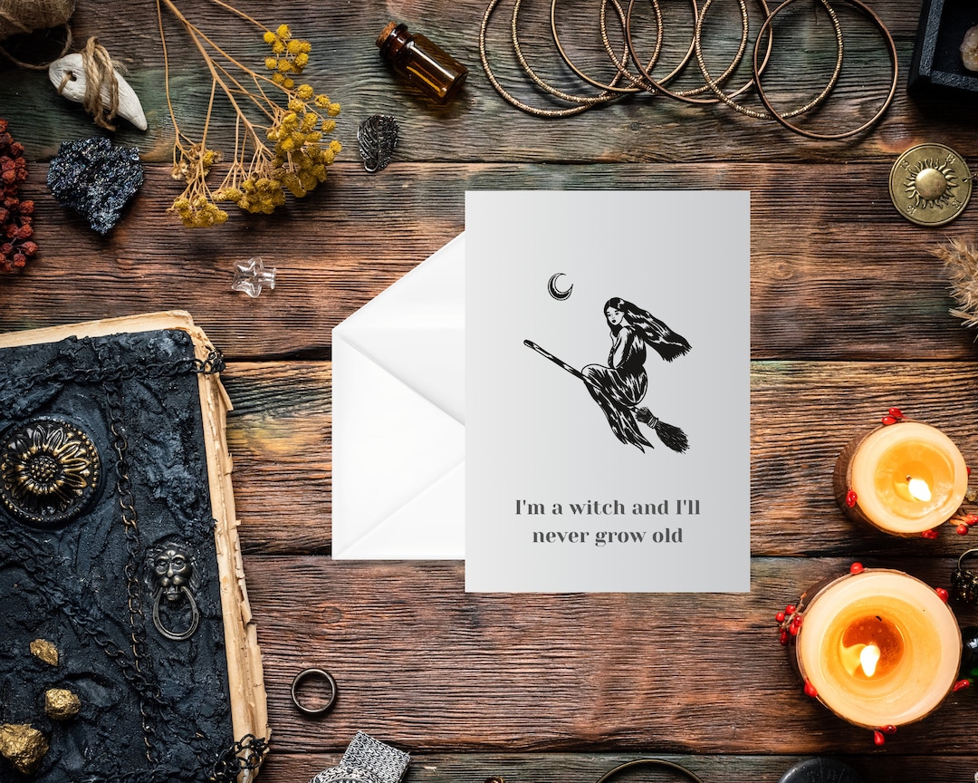 Printable Birthday Card,printable Witch Card,witch Birthday Card,greeting Card, Witch Greeting ...
