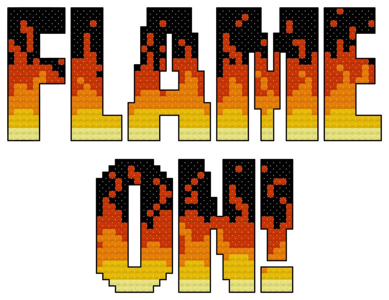 Flame on Cross Stitch Pattern - Etsy