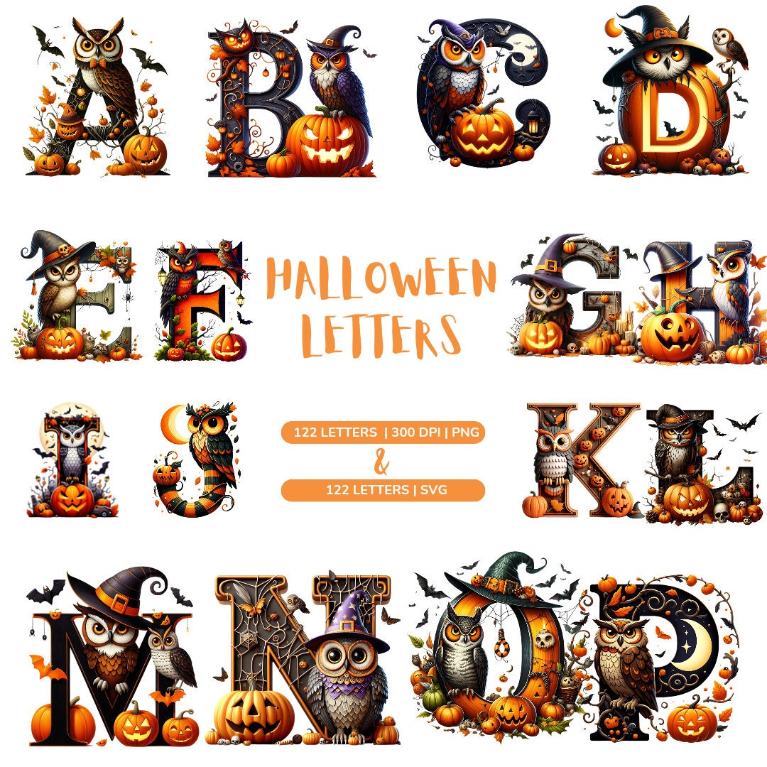 Halloween Letters Alphabet Font | Spooky Season Svg | Clipart Bundle ...