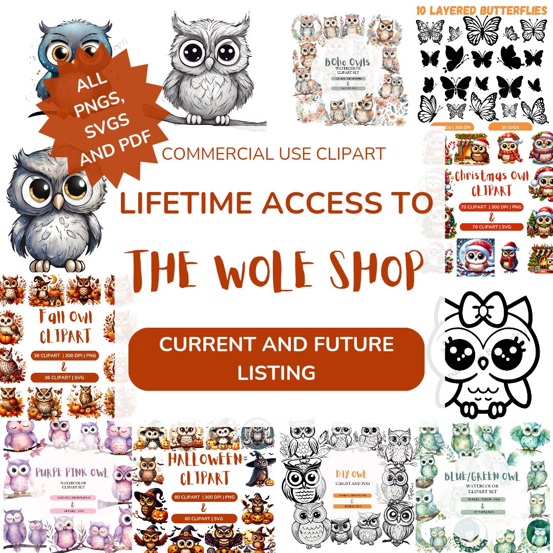 Whole Shop Unlimited Clipart PNG SVG Bundle | Entire Clipart Shop Store ...