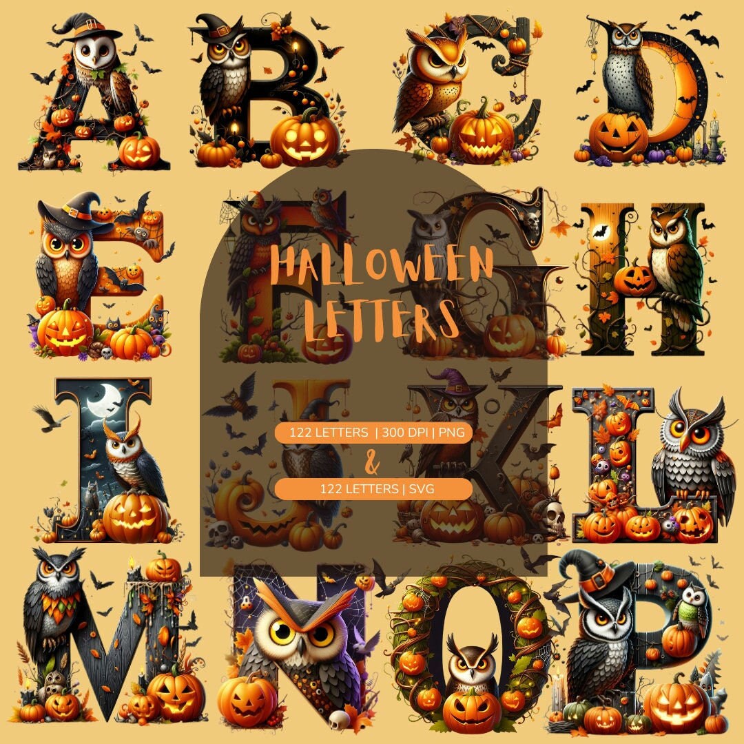 Halloween Letters Alphabet Font | Spooky Season Svg | Clipart Bundle ...