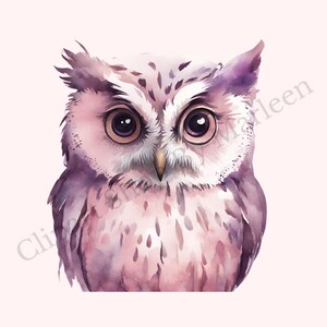 Pink Purple Cute Owl SVG PNG | Baby Animal Clip Art Svg Png ...