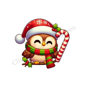 Christmas Owl Svg Png Clipart Bundle | Holiday Winter Xmas Clip Art ...