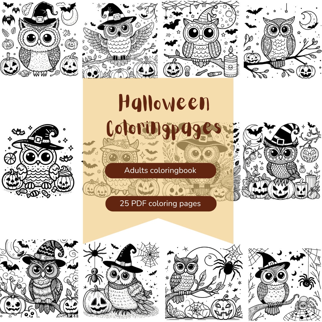 Halloween Coloring Pages | Adult Coloring Book | Printable PDF ...