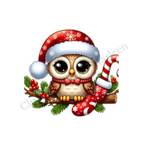 Christmas Owl Svg Png Clipart Bundle | Holiday Winter Xmas Clip Art ...