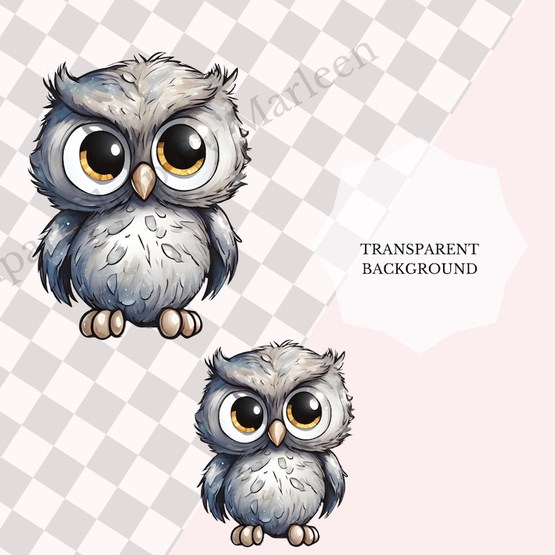 Cute Little Baby Owl SVG PNG Woodland Baby Animal Clip Art Watercolor ...