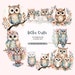 Boho Owl Clipart Bundle | Watercolor Baby Animals (digital Download) - Etsy