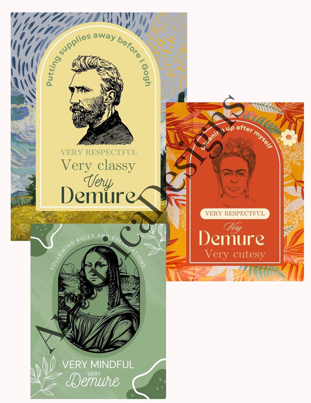 Art Room Demure Poster Set - Etsy