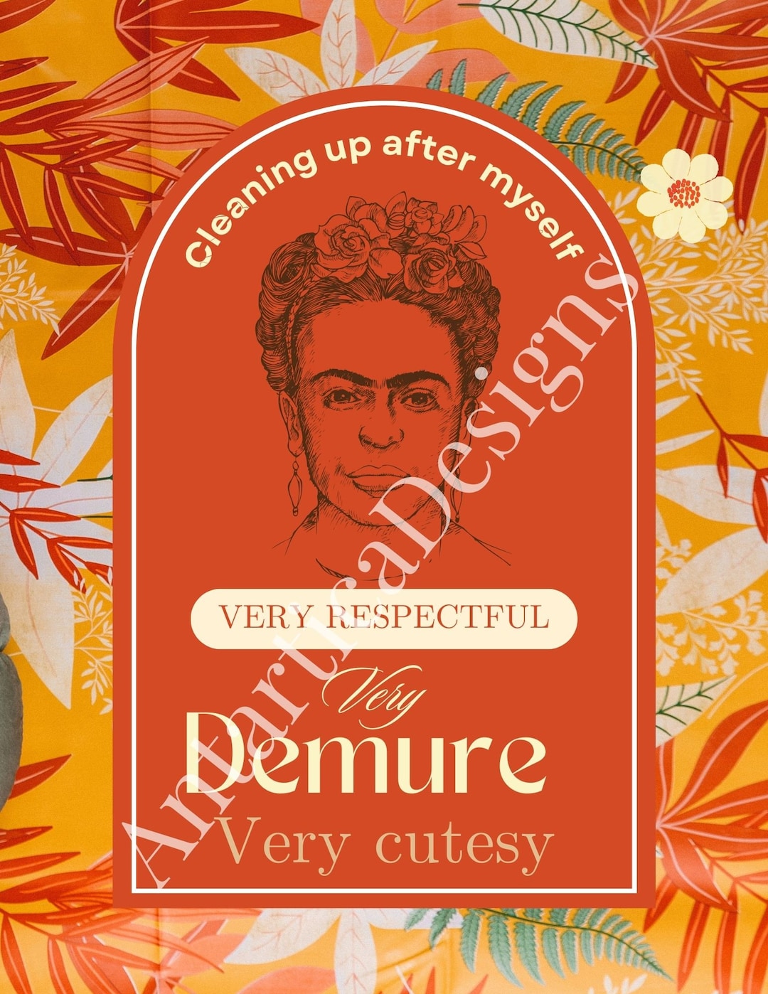 Frida Khalo Demure Art Clean-up Poster - Etsy