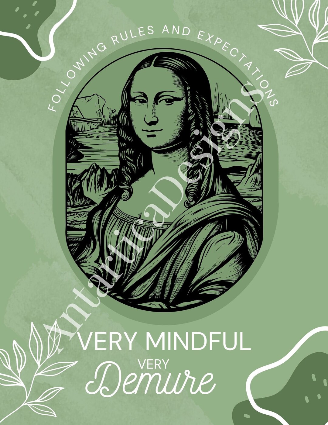 Demure Mona Lisa Classroom Poster - Etsy