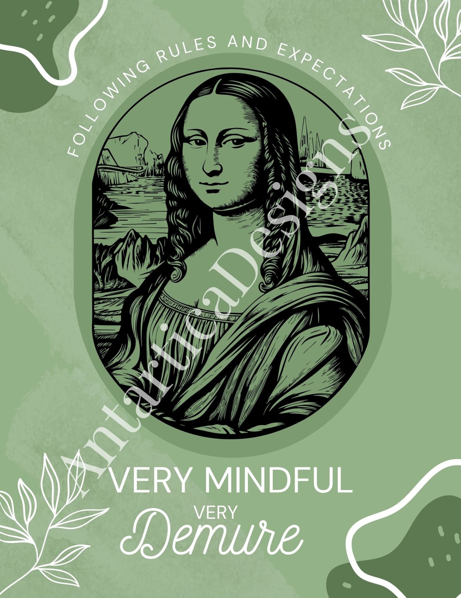 Demure Mona Lisa Classroom Poster - Etsy