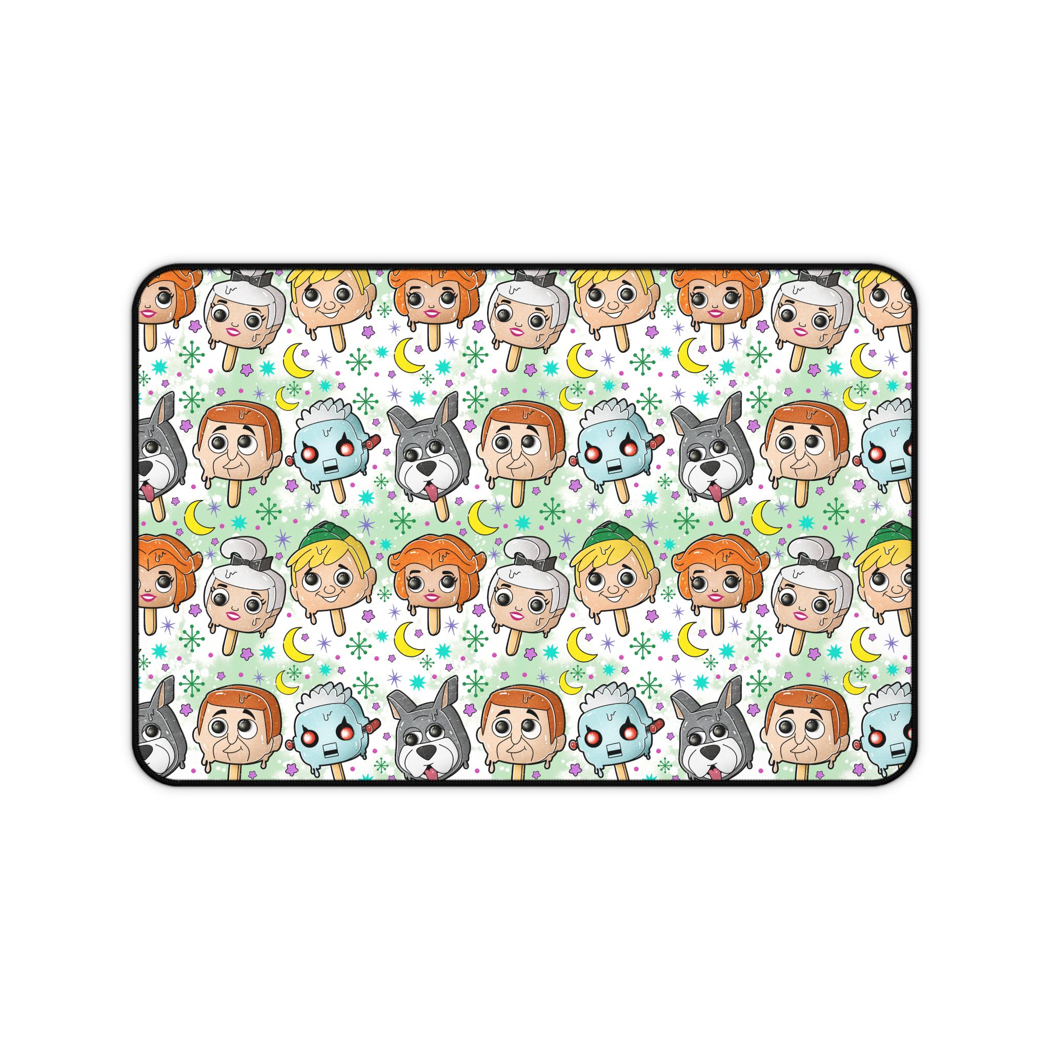 Futuristic Family Cartoon Desk Mat Playful Home Office Decor, Cute Gift ...