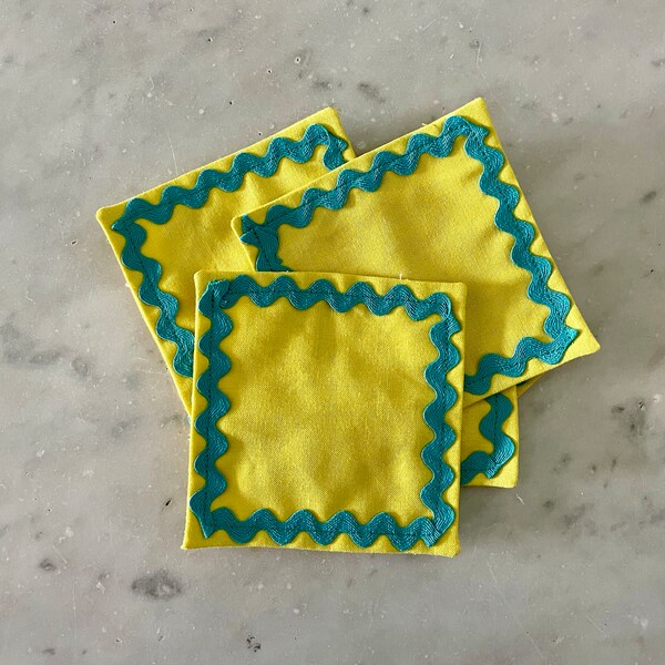 Teal Chartreuse Fabric - Etsy