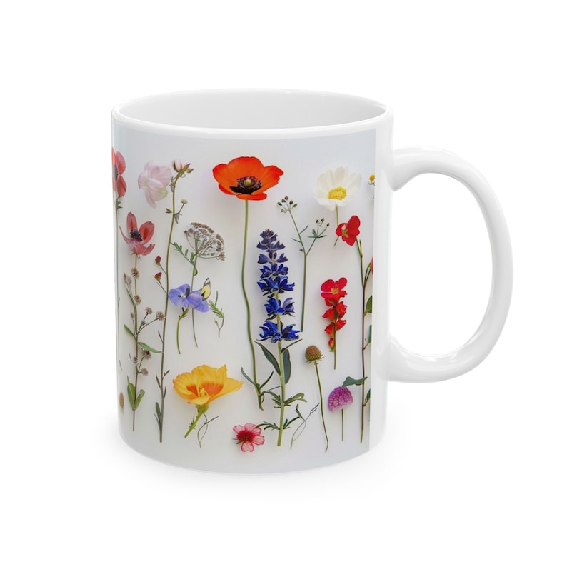 Flowers Mug, Exotic Wildflowers, Coffee Mug, Flower Garden Lover, Gift ...