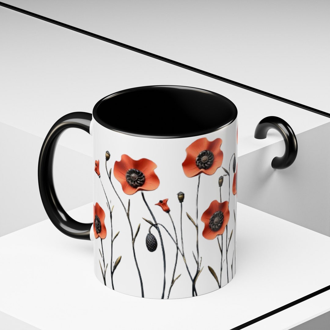 Boho Coffee Cup, Boho Flower Mug, Botanical Mug, Floral Coffee Mug ...