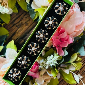 Black Rhinestone Button Jewels | Clip on Button Cover | Button ...