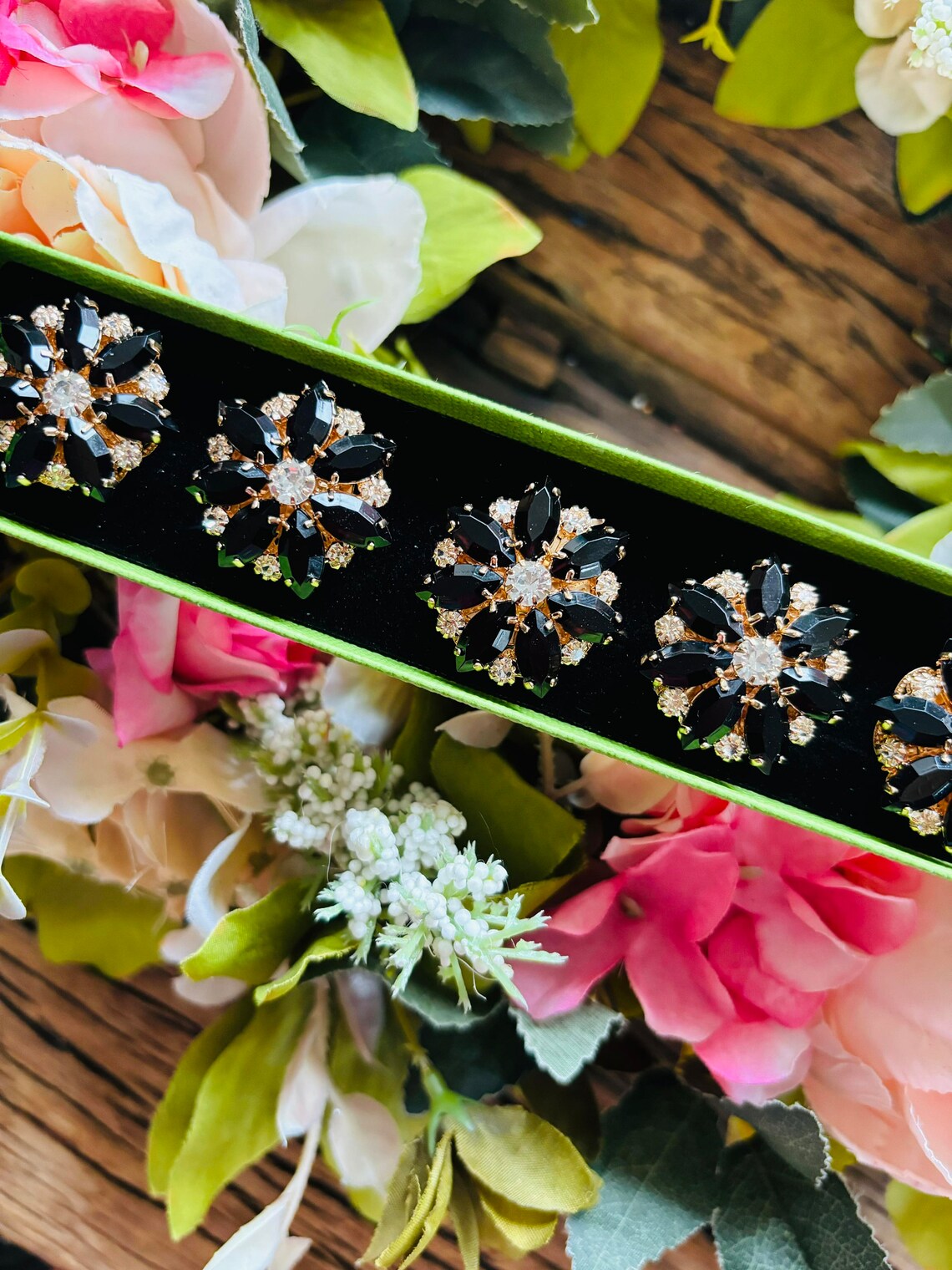 Black Rhinestone Button Jewels | Clip on Button Cover | Button ...