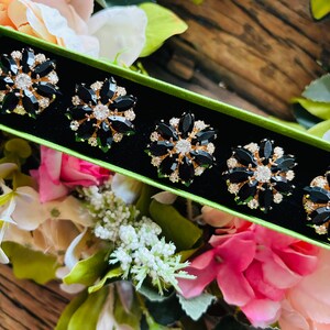 Black Rhinestone Button Jewels | Clip on Button Cover | Button ...